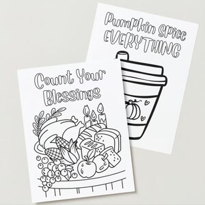 Thanksgiving Coloring Pages - 10 Individual Pages for Digital Download ...