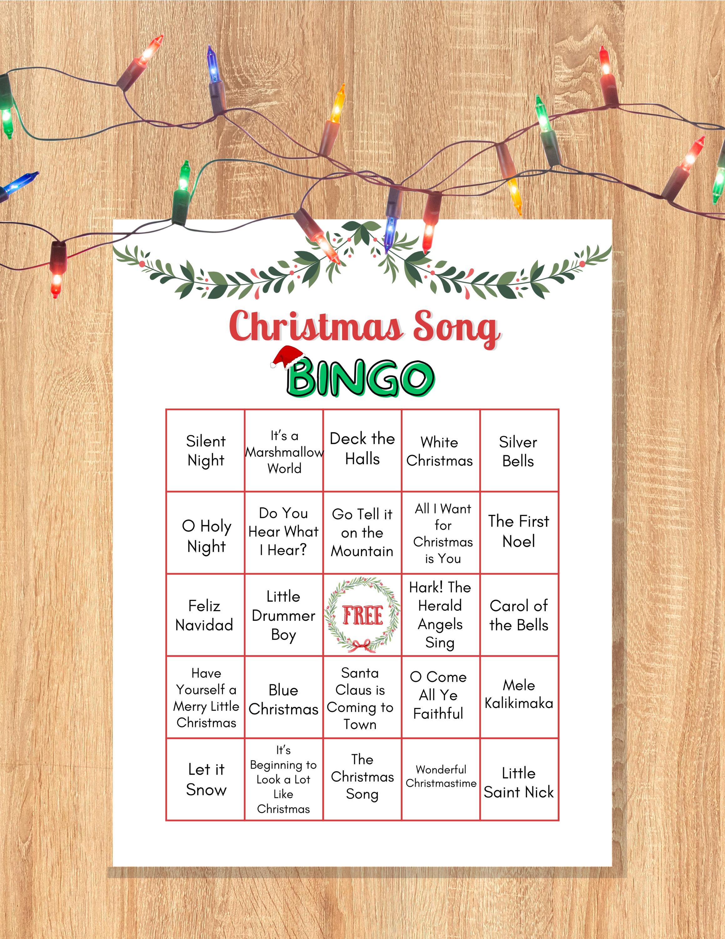 Christmas Music Bingo Cards Digital Download - Etsy