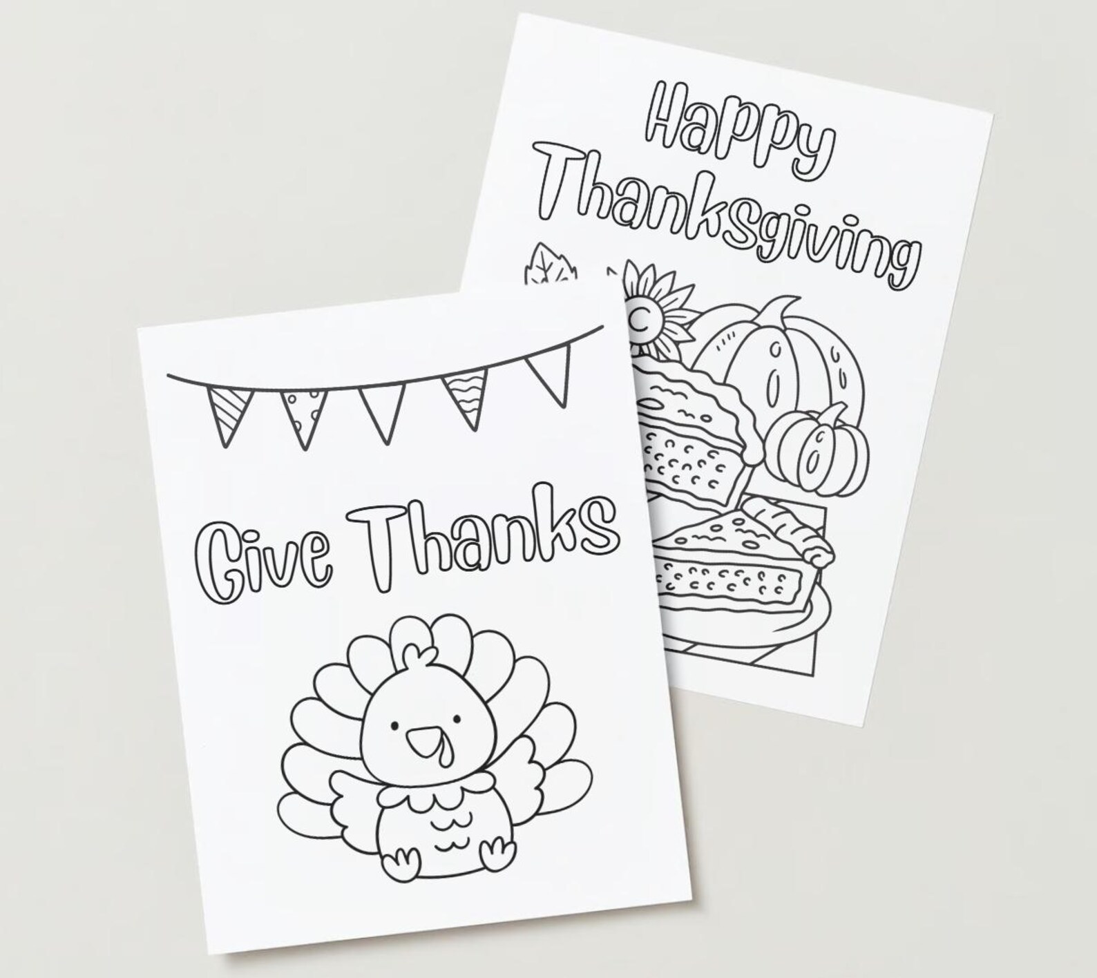 Thanksgiving Coloring Pages - 10 Individual Pages for Digital Download ...
