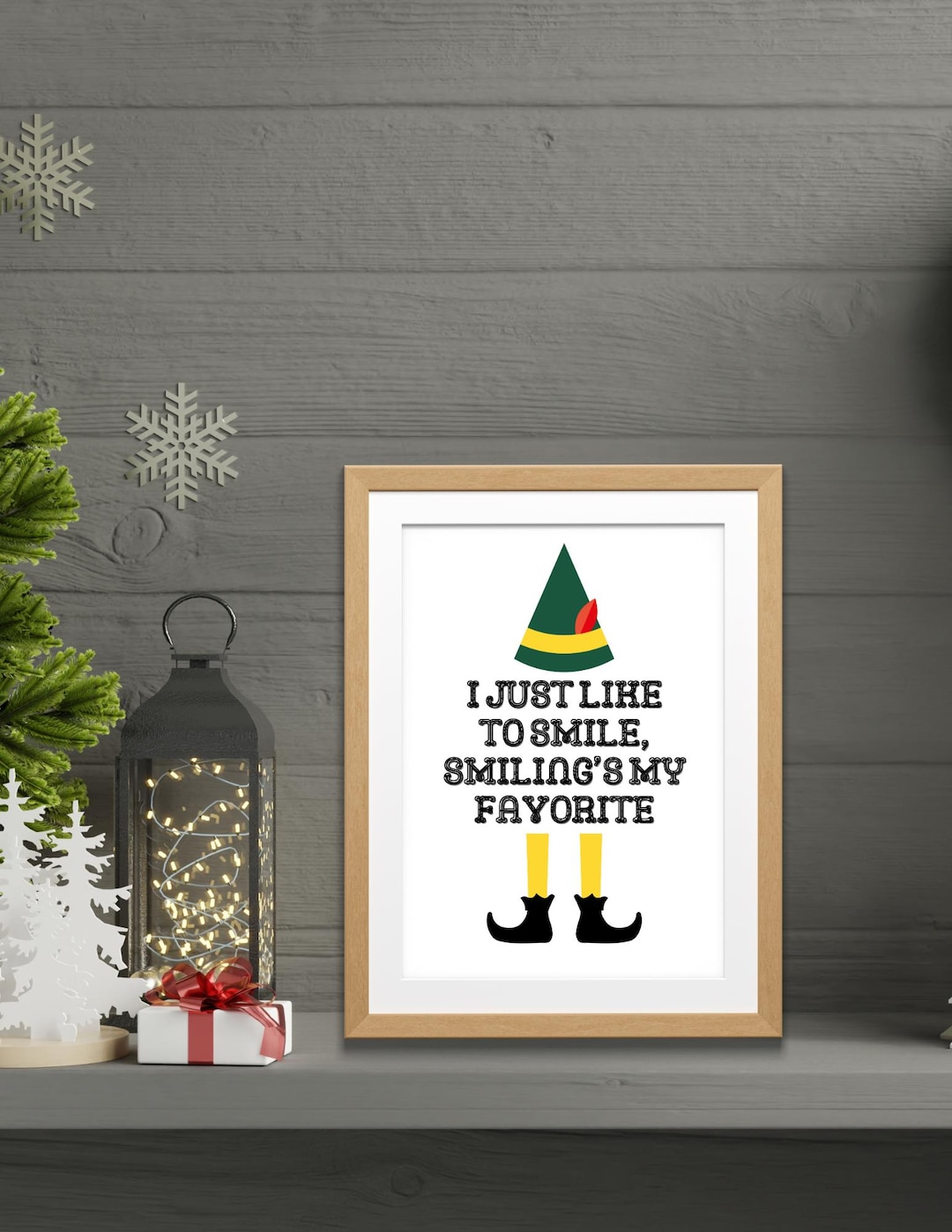 Elf Quote Print Digital Download - Smiling's My Favorite - Etsy