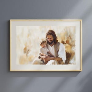 Christ Holding Baby Painting | Jesus and Baby Wall Art | Jesus & Child ...