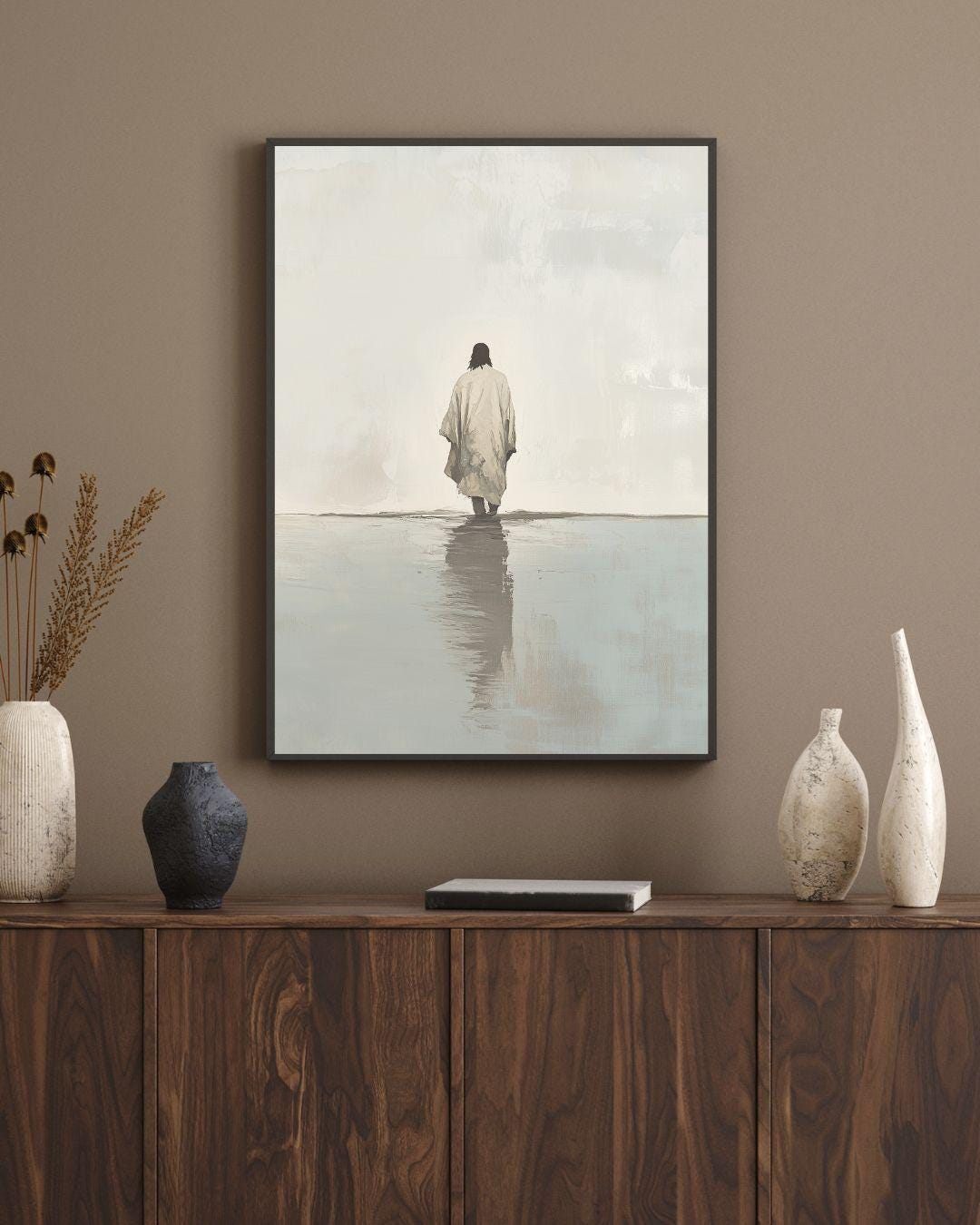 Christ Walking on Water | Jesus Wall Print | Christ Reflection Wall Art ...