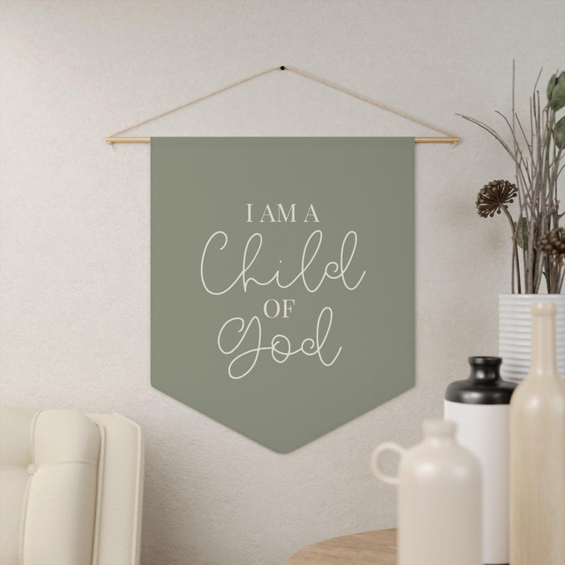 Custom Colors | I Am a Child of God Wall Hanging Pennant | 2 ...