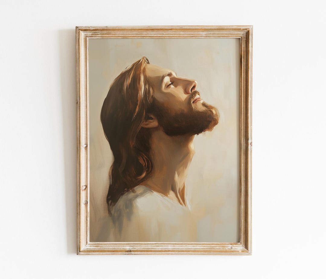 Christ Portrait | Christ Looking up to Heaven | Jesus Looking up ...