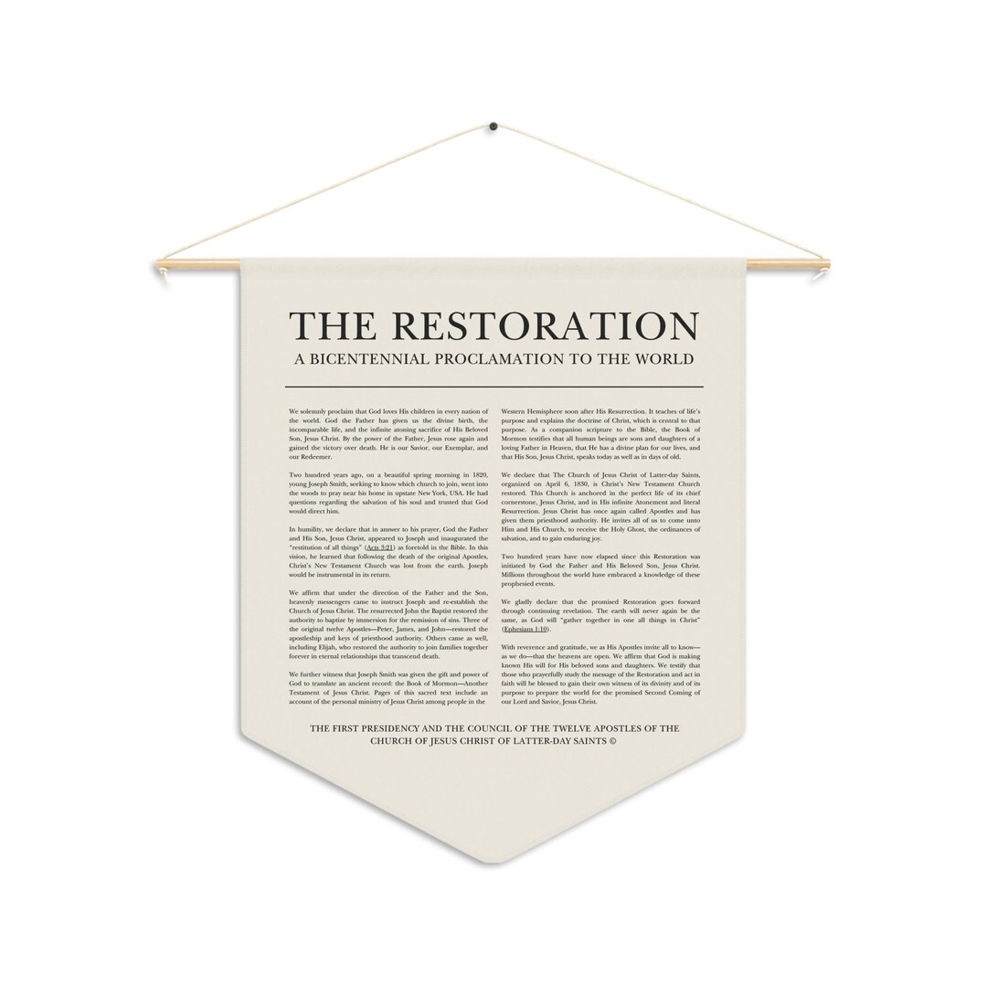 The Restoration Proclamation LDS Home Decor Christian Artwork Spiritual ...
