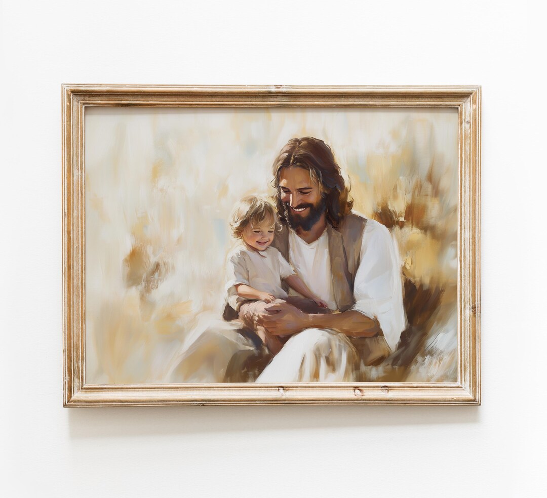 Christ Holding Baby Painting | Jesus and Baby Wall Art | Jesus & Child ...