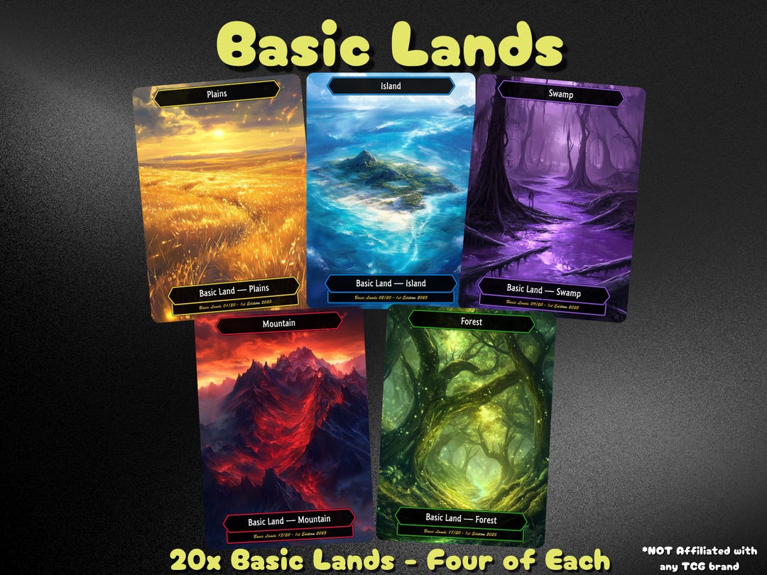 20X Custom Fantasy Land Cards – Full-art Set With Unique Artwork - Etsy