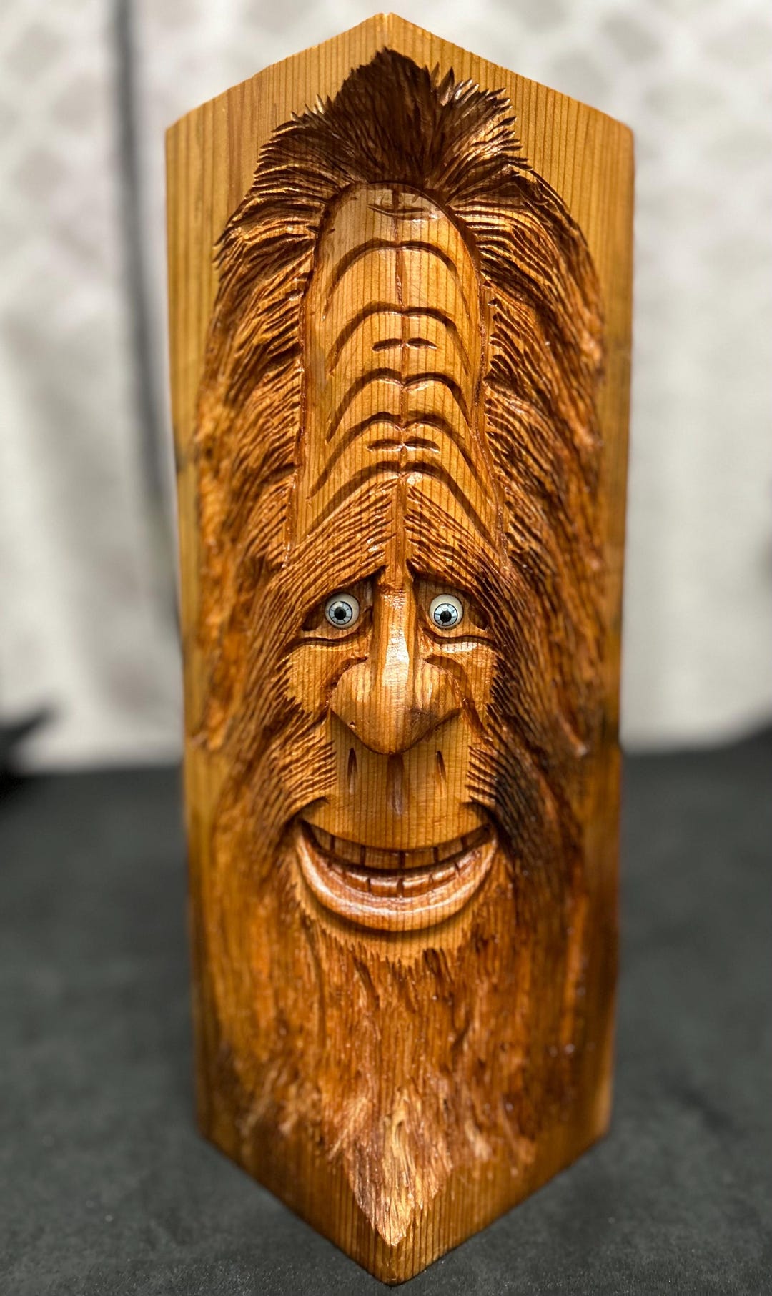 Sasquatch Faces Carved Into a Cedar Block on Both Sides - Etsy