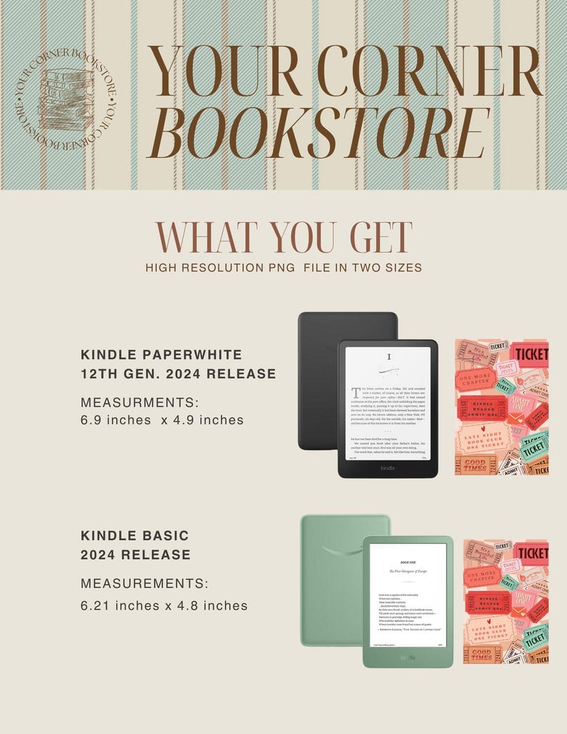 Ticket Kindle Insert PNG - Printable Kindle Insert - Downloadable ...