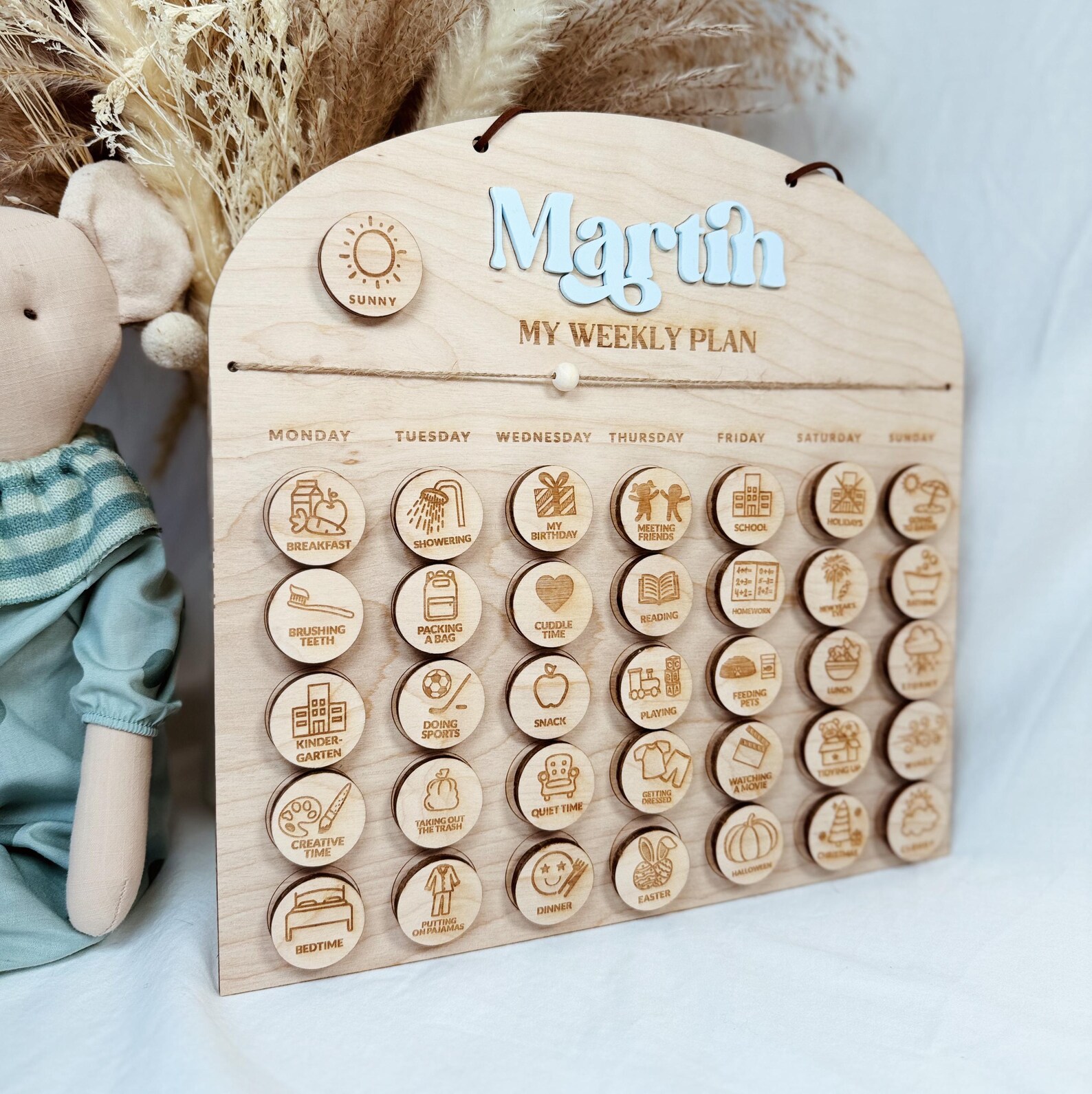 Custom Kids Weekly Planner, Kids Chore Chart, Visual Schedule Board ...