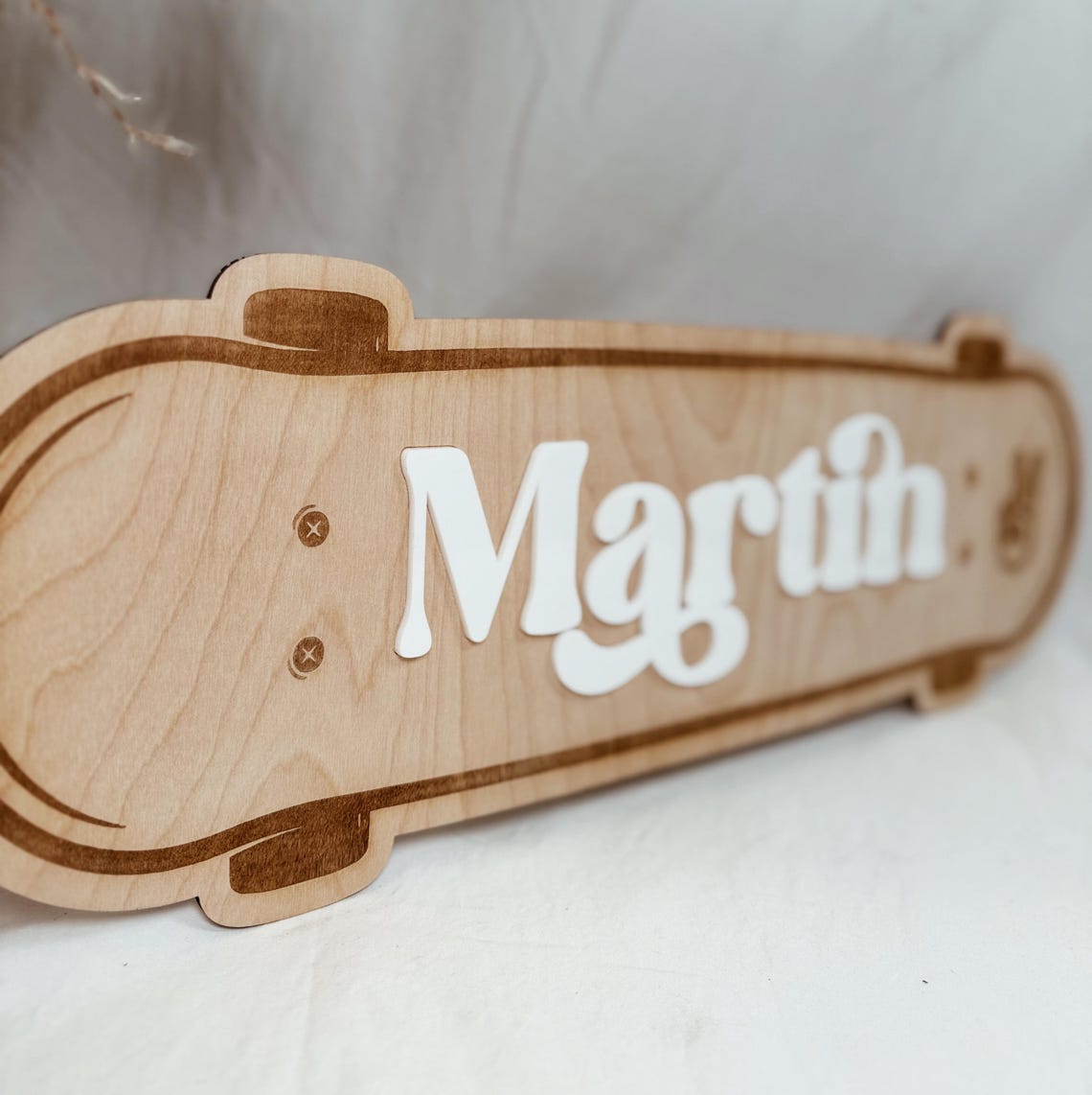 Skateboard Name Sign, 3D Custom Wooden Name, Skateboarding Room Decor ...