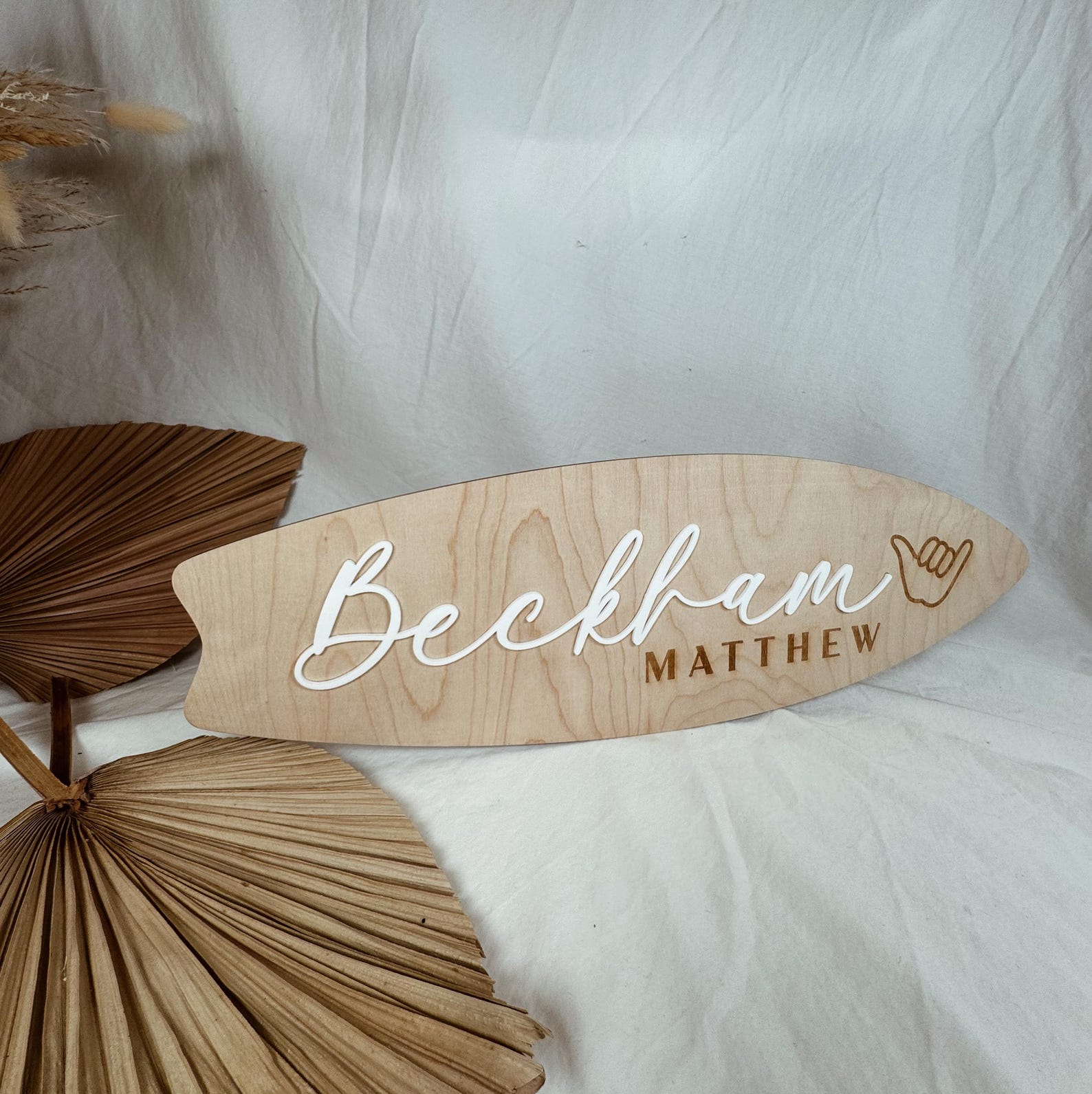 Surfboard Name Sign, 3D Nursery Wooden Name, Custom Ocean Name Sign ...