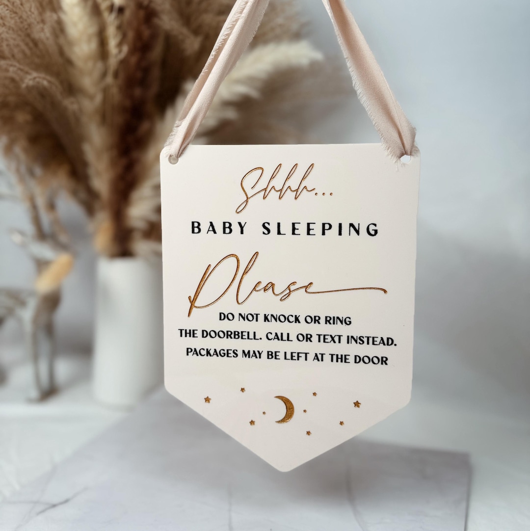 Baby Sleeping Door Sign, Shhh Baby Sleeping Hanger, Newborn Shower Gift ...