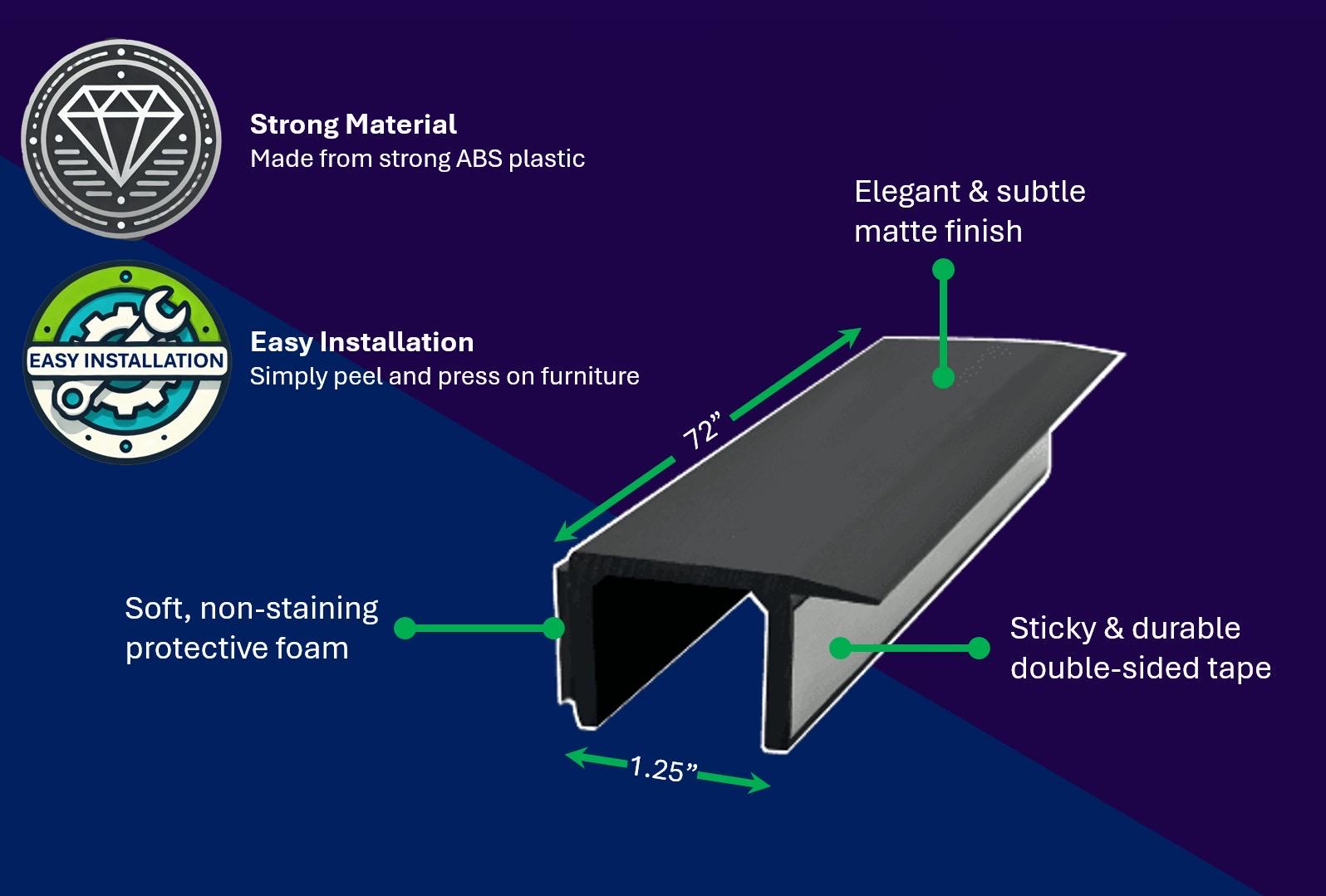 Desk to Wall Gap Filler – Durable PVC Plastic Office Desk Attachment ...