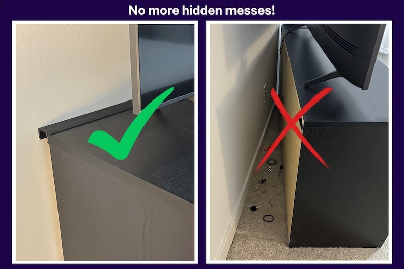 Desk to Wall Gap Filler – Durable PVC Plastic Office Desk Attachment ...