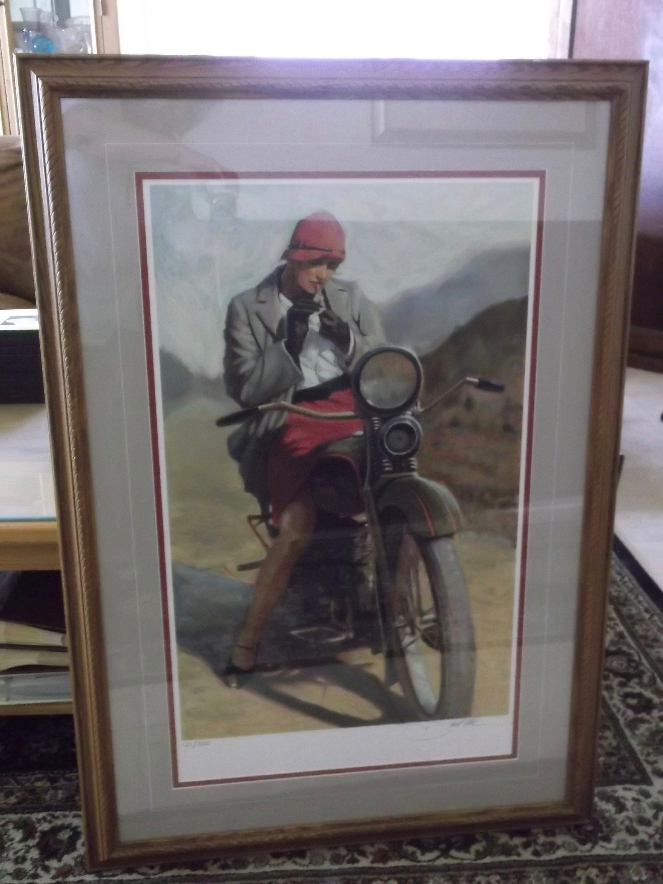 Motorcycle Art Ruby Artist David Uhl Edition Print 1998 121/300 - Etsy