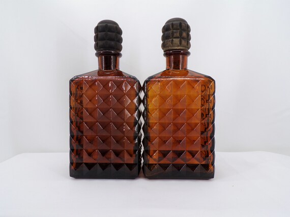Amber Color Decanters Liquor Decanters Made in Spain T201 - Etsy