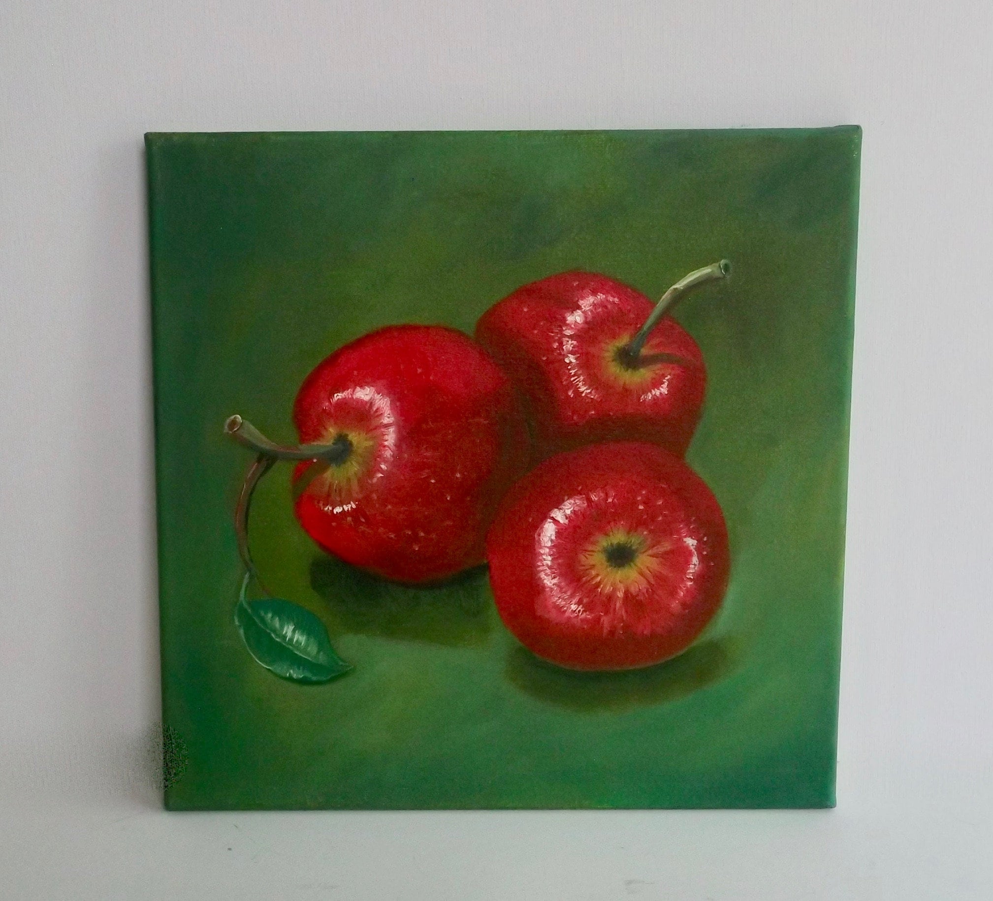 Apples Original Oil Still Life Painting Oil on Canvas 12" X 12" 'apple ...