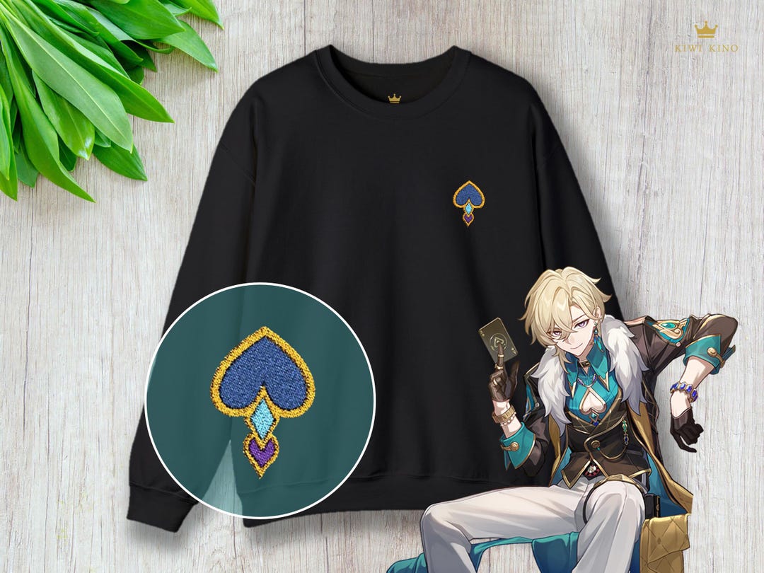 Embroidered Honkai Star Rail Aventurine Unisex Heavy Crewneck ...