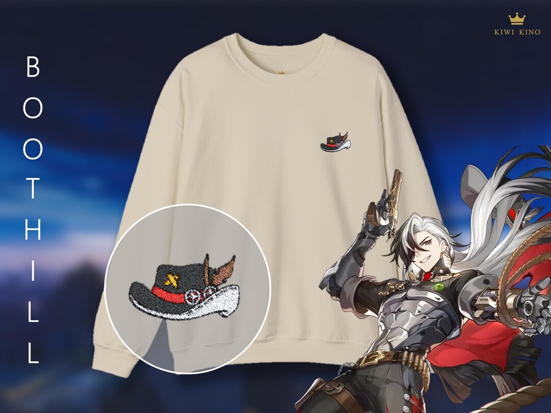 Embroidered Honkai Star Rail Boothill Unisex Heavy Crewneck Sweatshirt ...