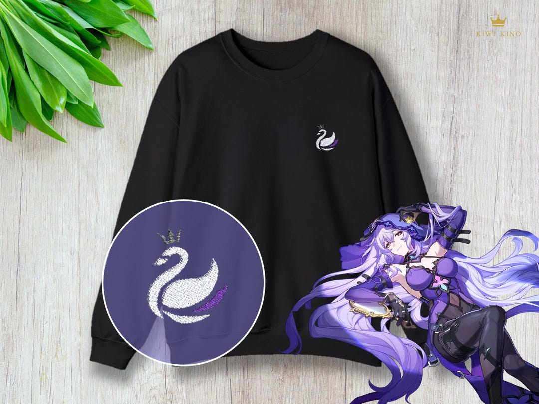 Embroidered Honkai Star Rail Black Swan Unisex Heavy Crewneck ...