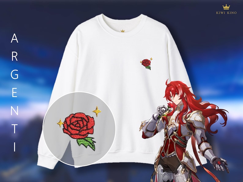 Embroidered Honkai Star Rail Argenti Unisex Heavy Crewneck Sweatshirt ...