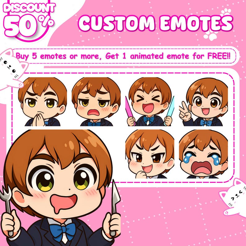 Custom Youtube Emotes | Twitch Emoji Commission | Discord Emote Artwork ...