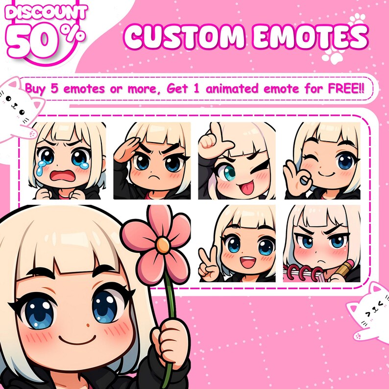 Custom Youtube Emotes | Twitch Emoji Commission | Discord Emote Artwork ...