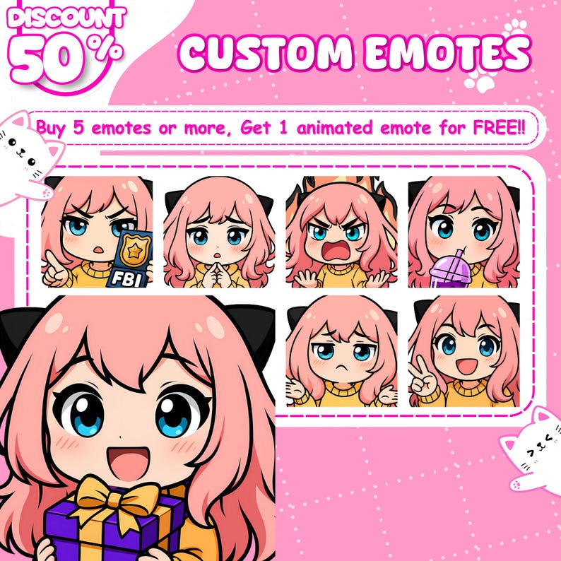 Custom Youtube Emotes | Twitch Emoji Commission | Discord Emote Artwork ...