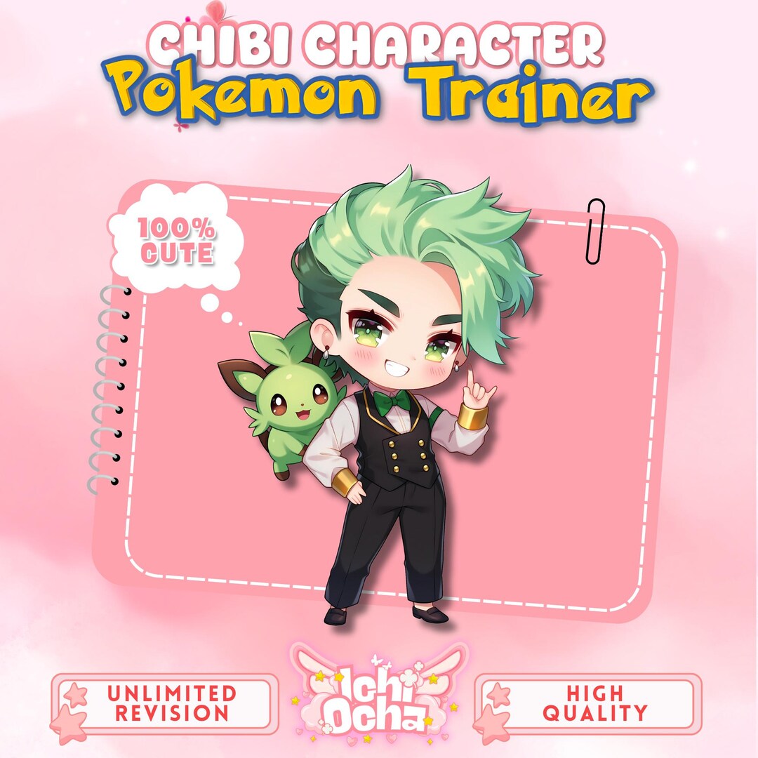 Chibi Trainer Art | Custom Pokémon Style OC | Digital Character Drawing ...