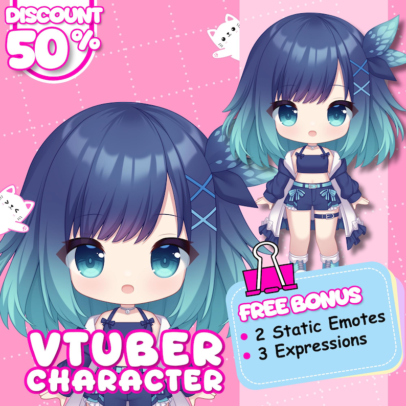 Custom Chibi Vtuber Model | Live2d Avatar Rigging Commission | Custom ...