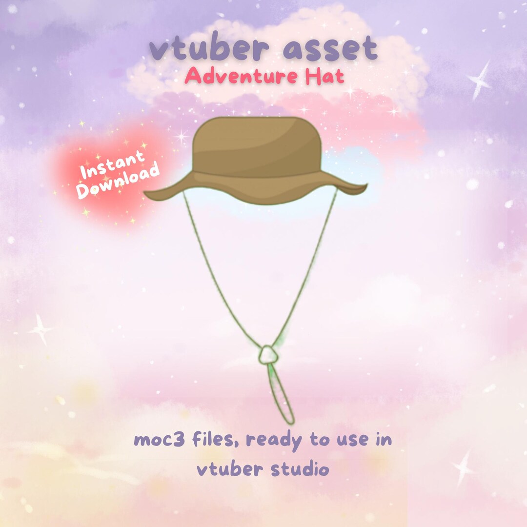 Vtuber Asset | Rigged Adventure Hat or Adventure, Premade Assets, Hat ...