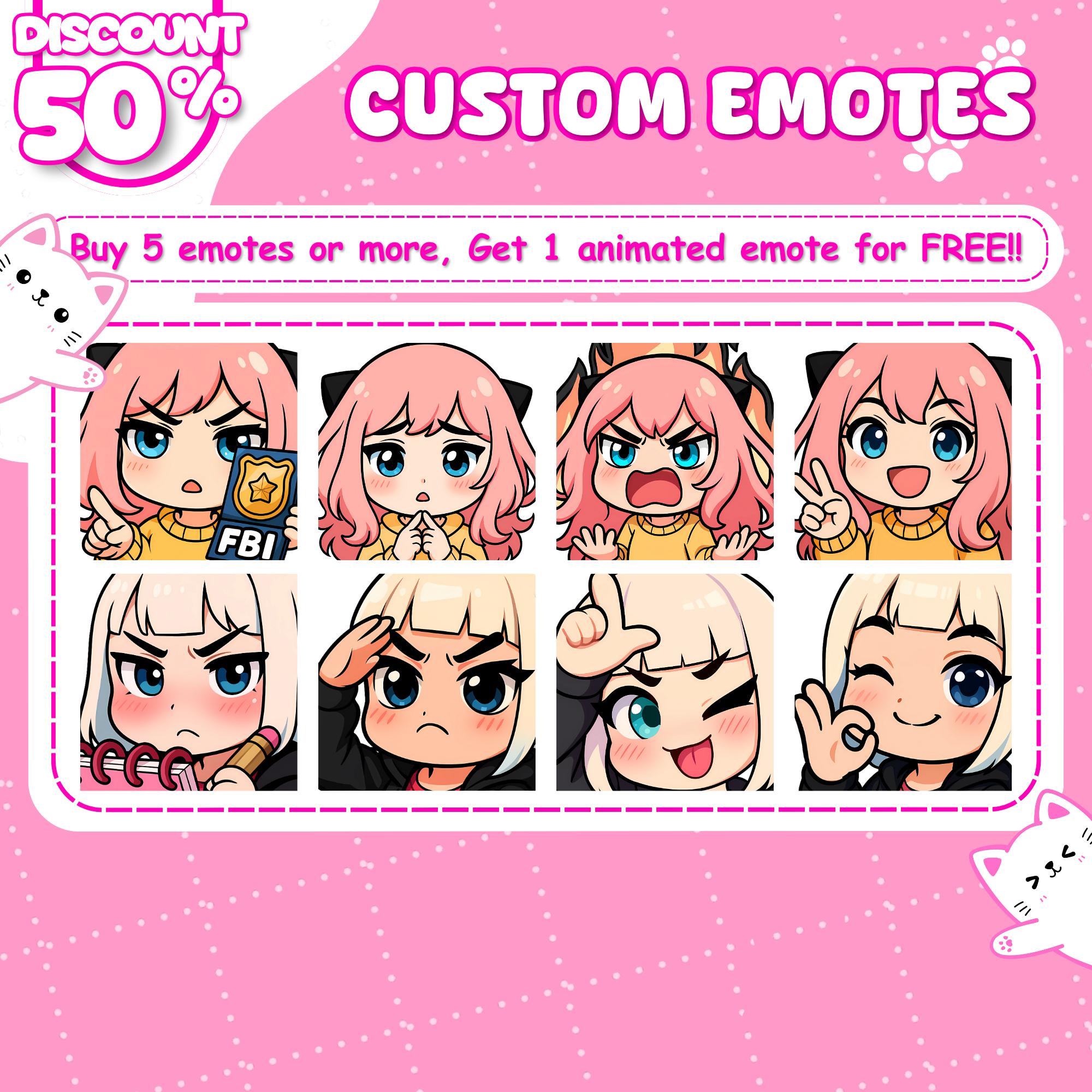 Custom Youtube Emotes | Twitch Emoji Commission | Discord Emote Artwork ...