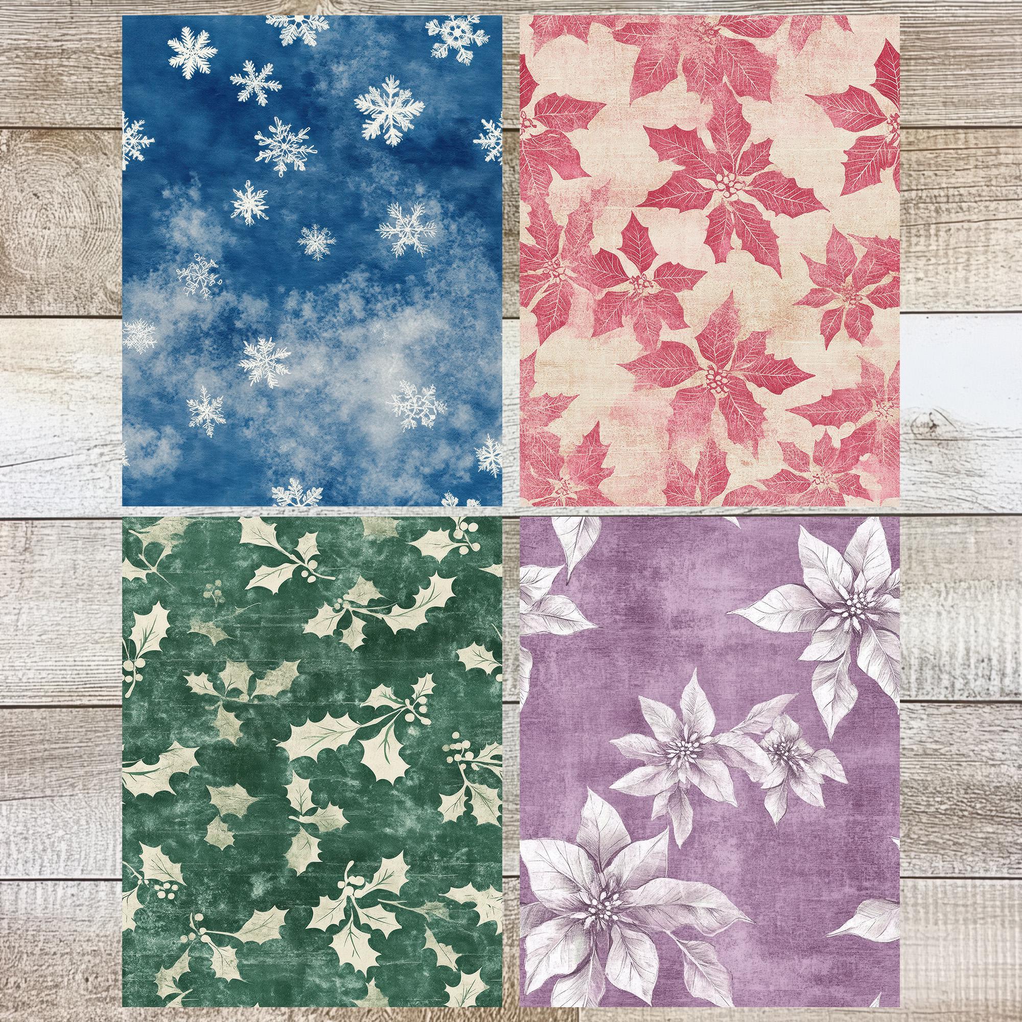 Monochrome Christmas Digital Papers | Holiday | Pastel | Junk Journal ...
