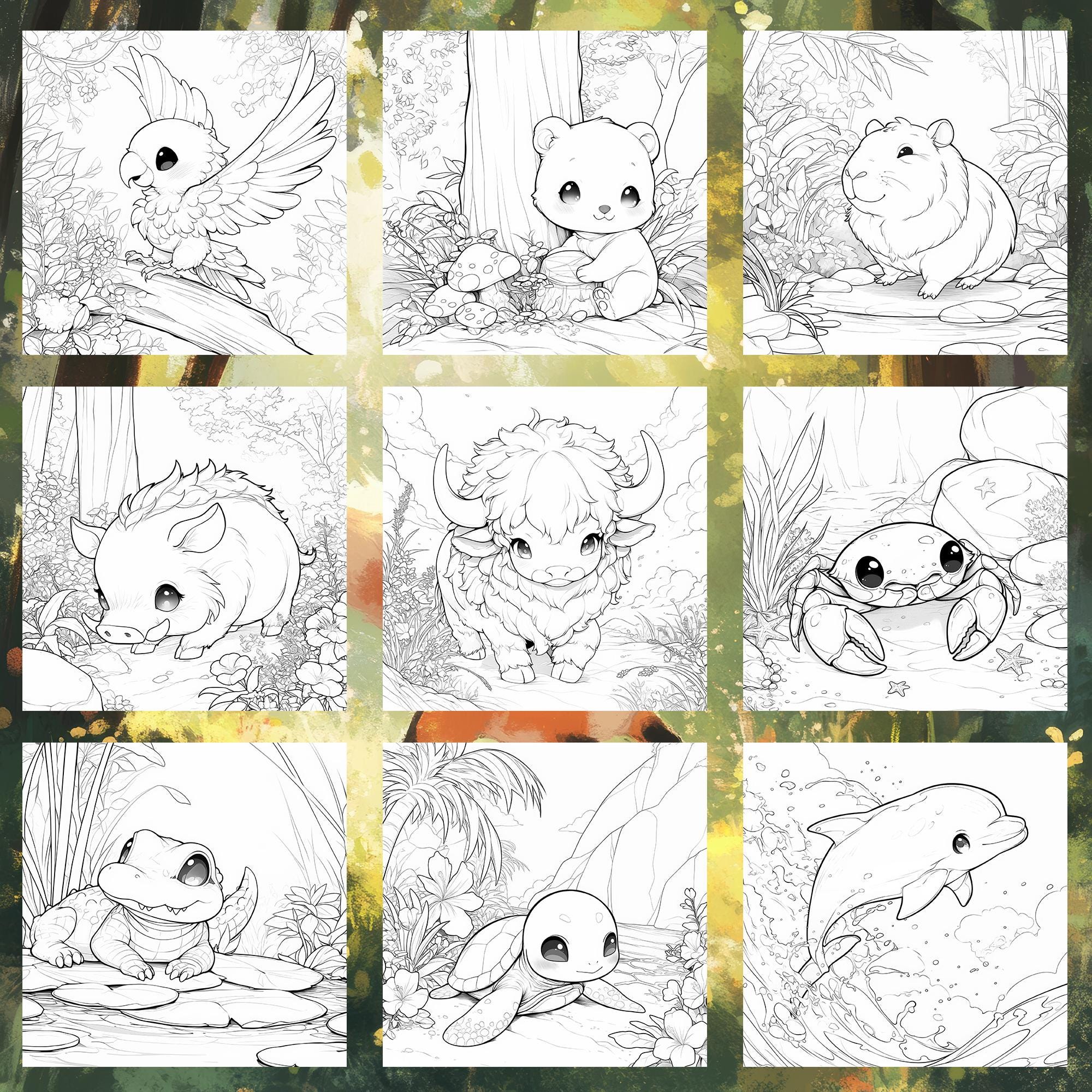 Cute Animal Coloring Pages | Kawaii Coloring Page | Adults and Kids ...