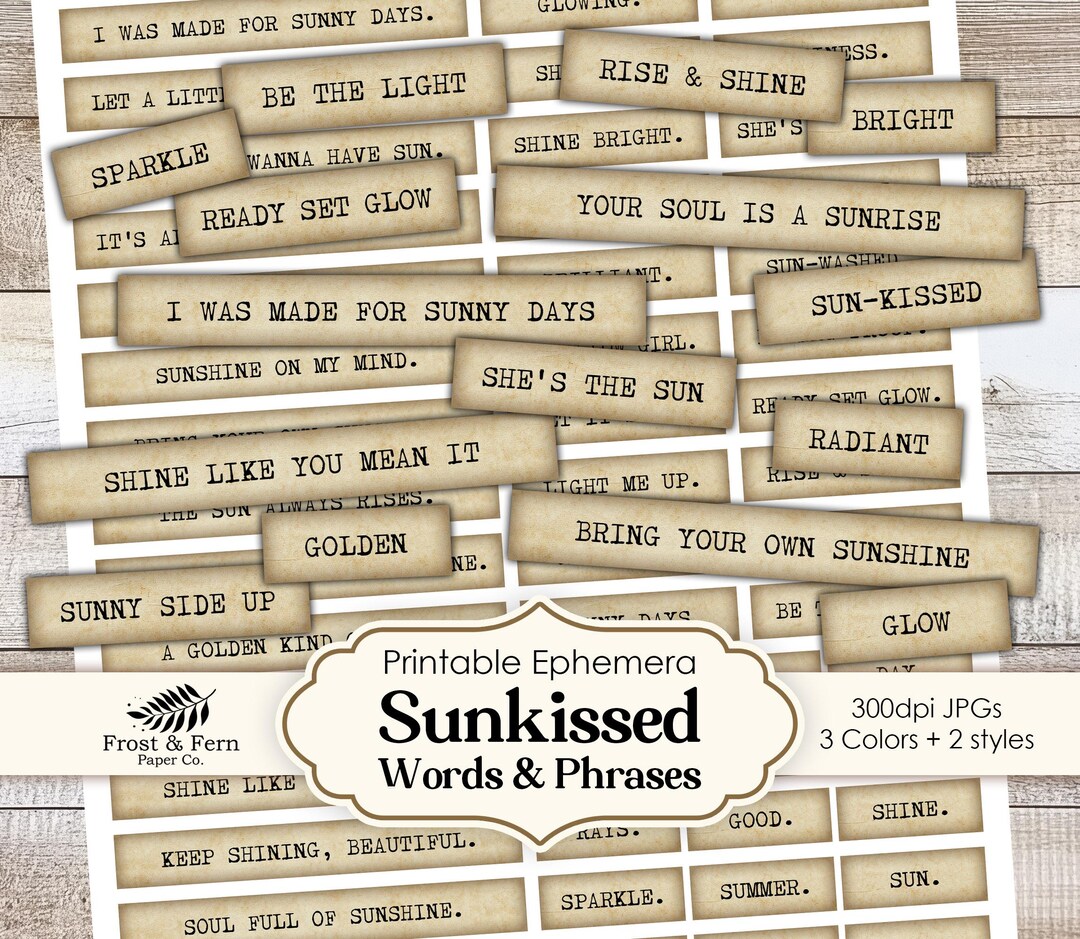 Shine Positive Junk Journal Words | Vintage Ephemera, Sunshine Quote ...