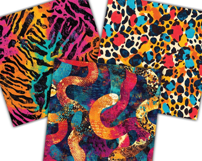Batik Animal Print Digital Paper | Seamless Patterns (digital Download ...