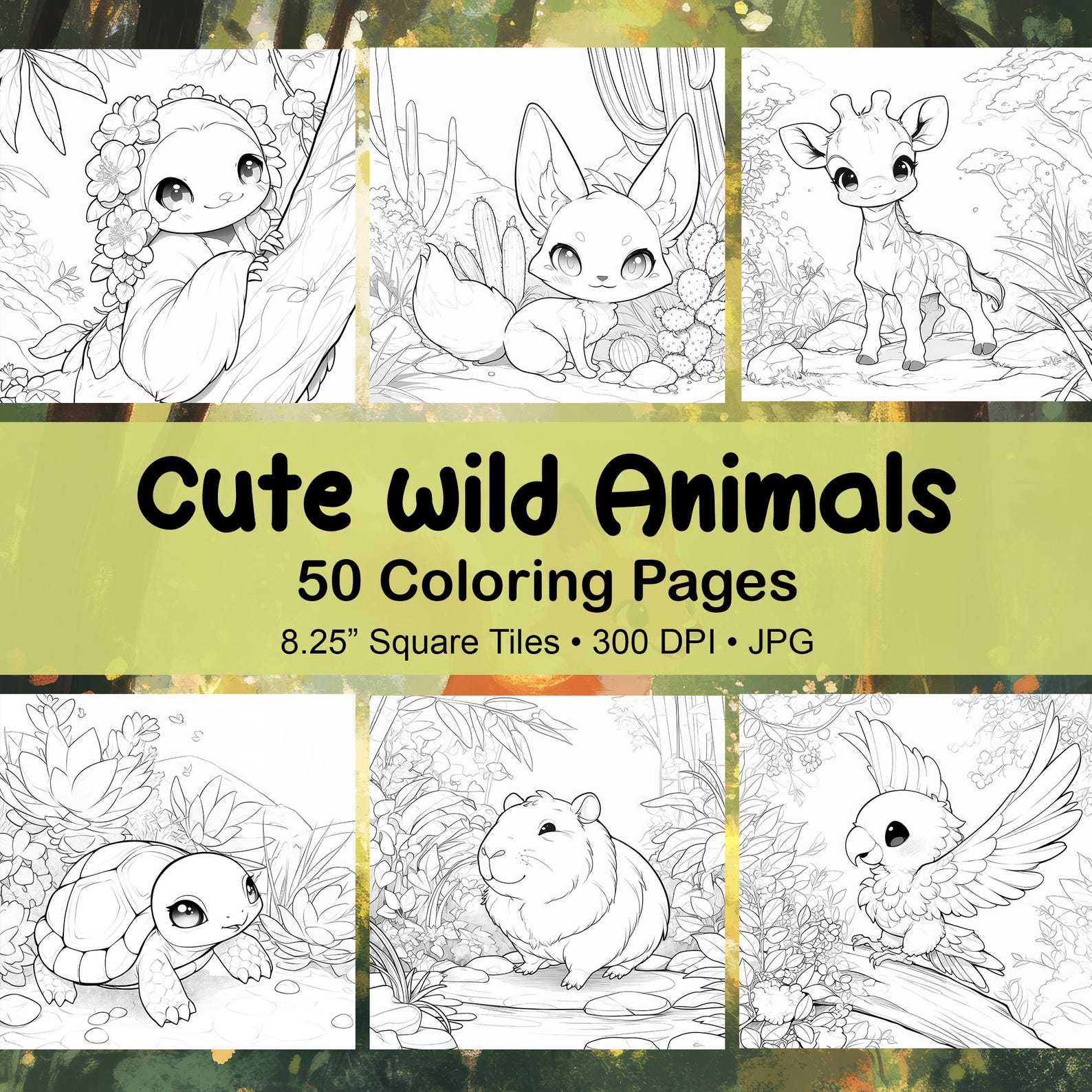 Cute Animal Coloring Pages | Kawaii Coloring Page | Adults and Kids ...