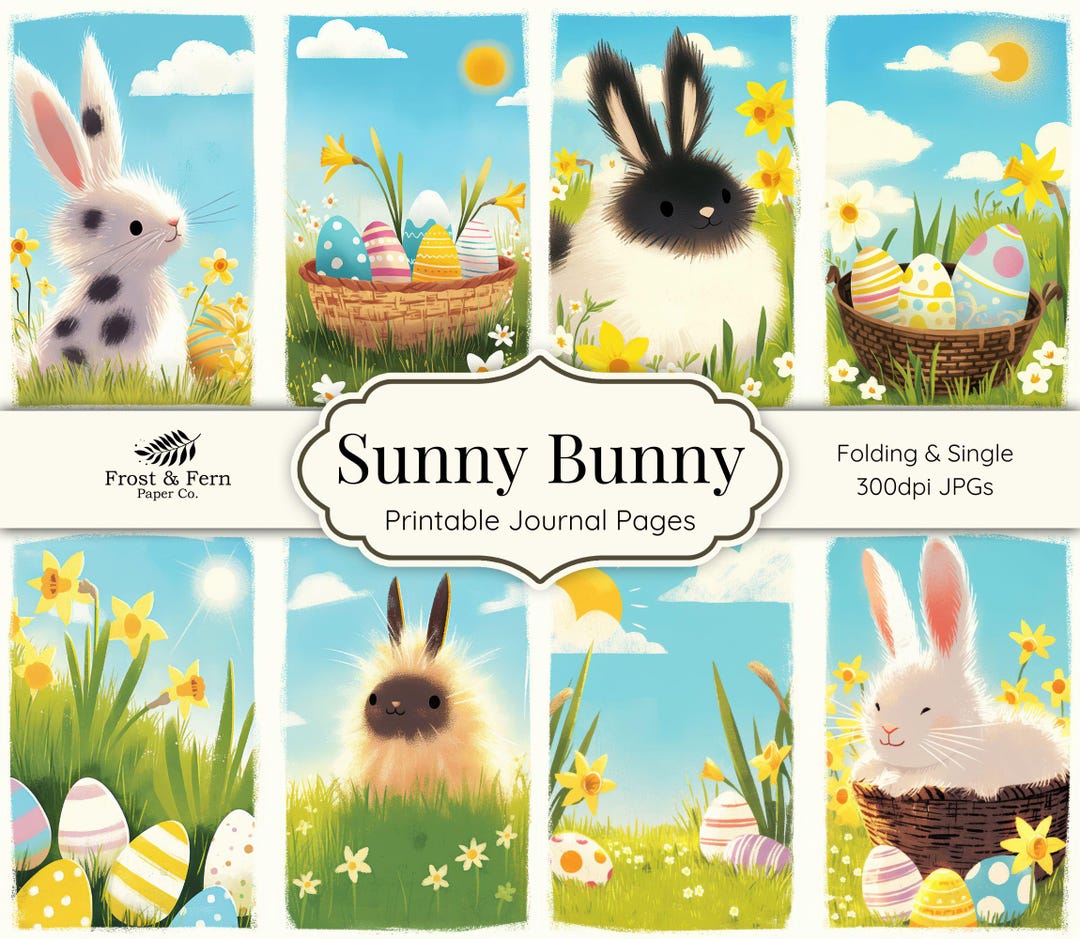 Sunny Bunny Junk Journal Pages | Easter Printable (digital Download) - Etsy
