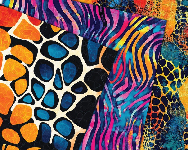 Batik Animal Print Digital Paper | Seamless Patterns (digital Download ...