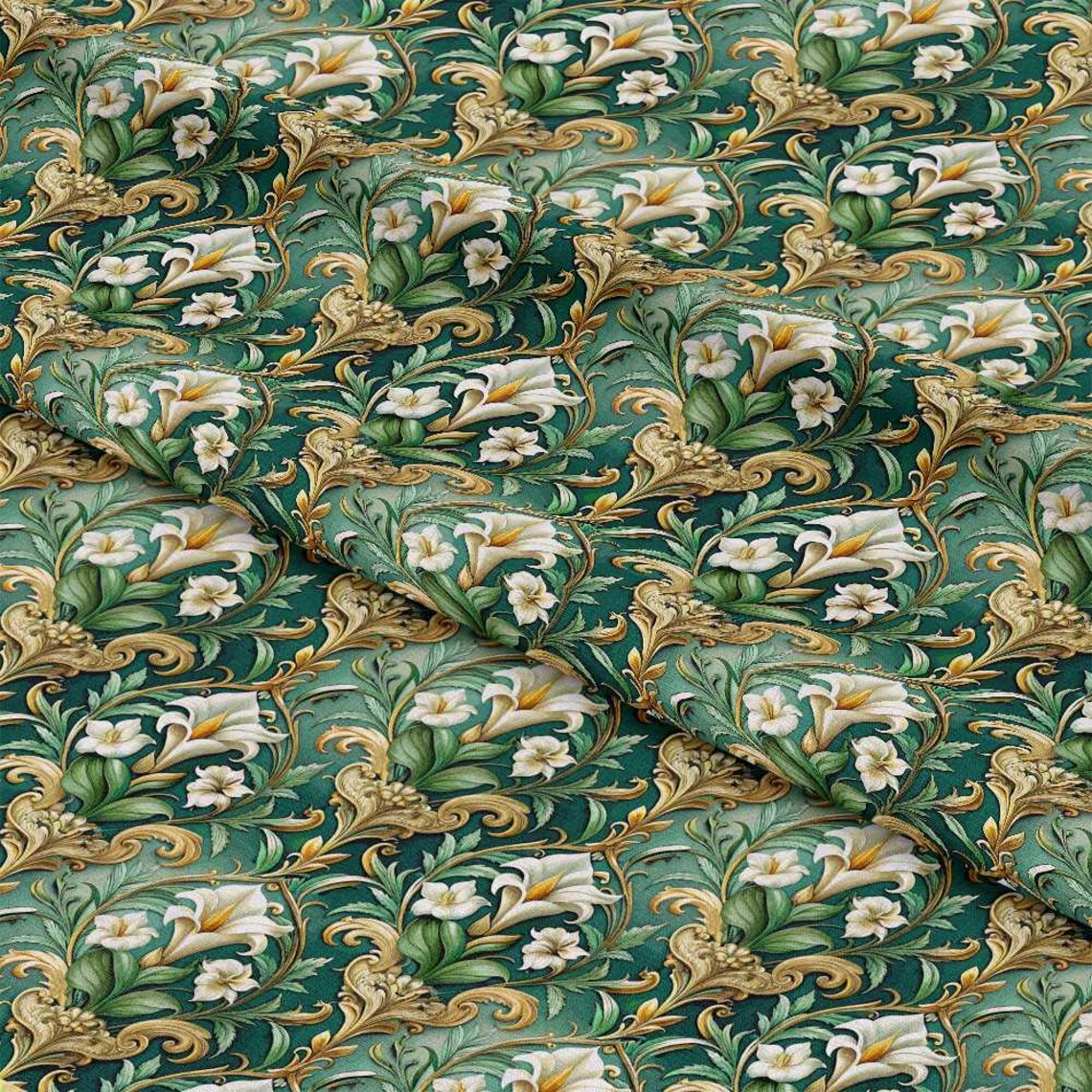 Baroque Florals Pattern 151 Quilting Cotton Fabric - Etsy