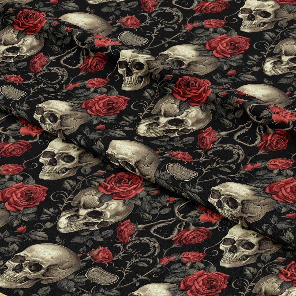 Skulls and Roses Pattern 5 Quilting Cotton Fabric - Etsy