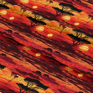 African Safari Sunset Pattern 3 Quilting Cotton Fabric - Etsy