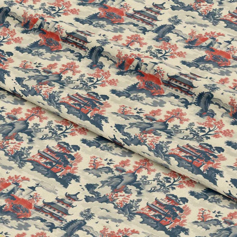 Blue Vintage China Pattern 1 Quilting Cotton Fabric - Etsy