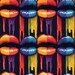 Rainbow Dripping Lips Art Pattern 3 Quilting Cotton Fabric - Etsy