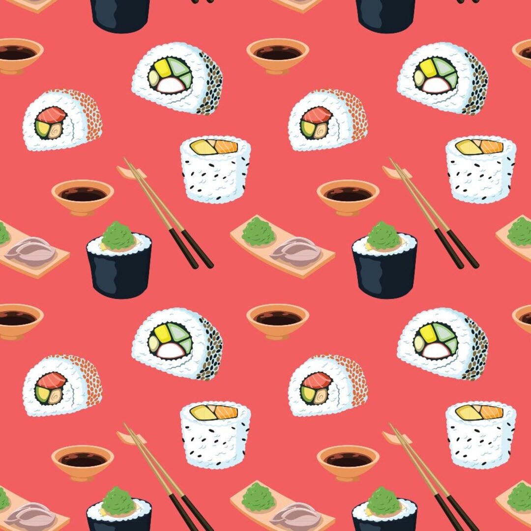 My Favorite Sushi Pattern 6 Quilting Cotton Fabric - Etsy