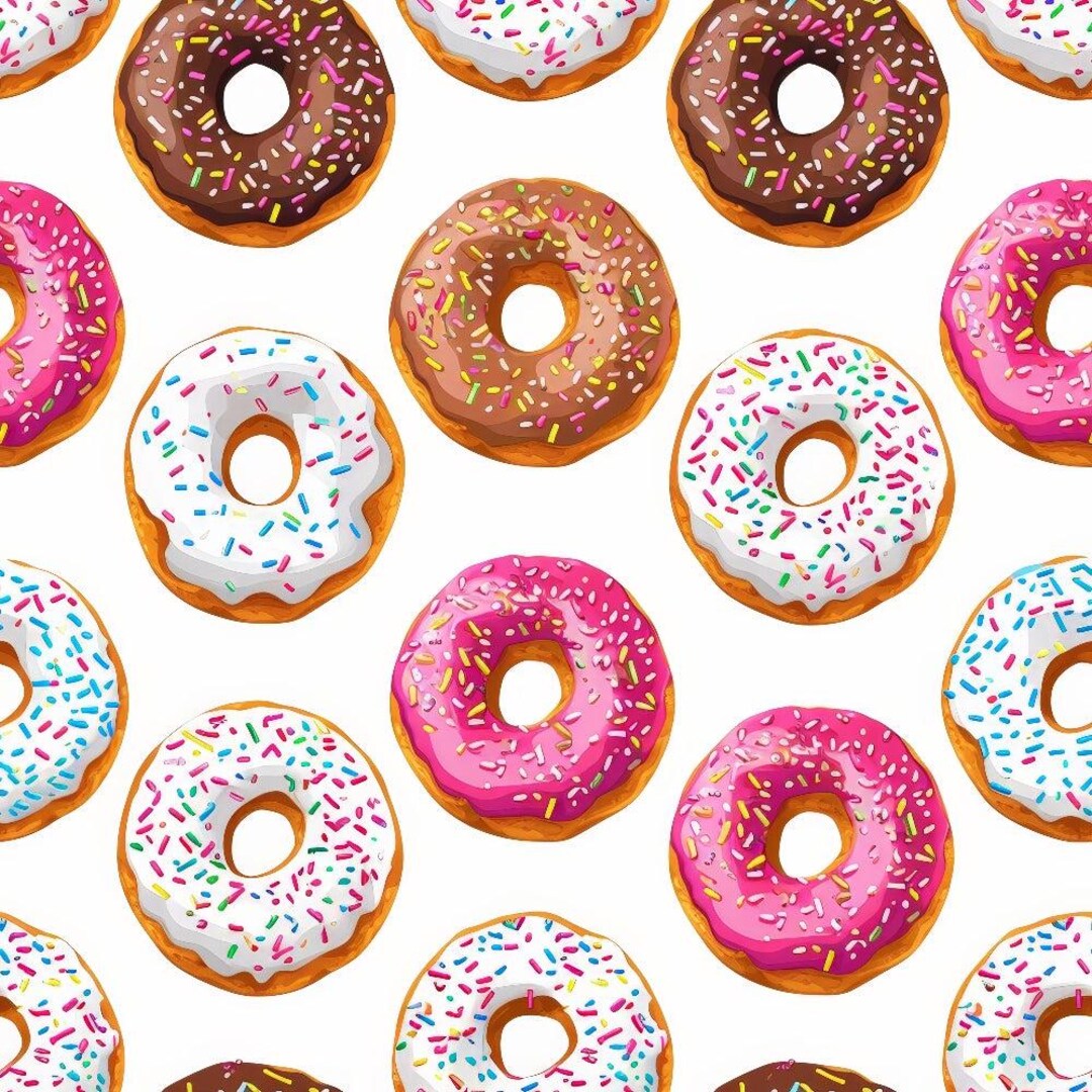 Sprinkle Donuts Pattern 7 Quilting Cotton Fabric - Etsy