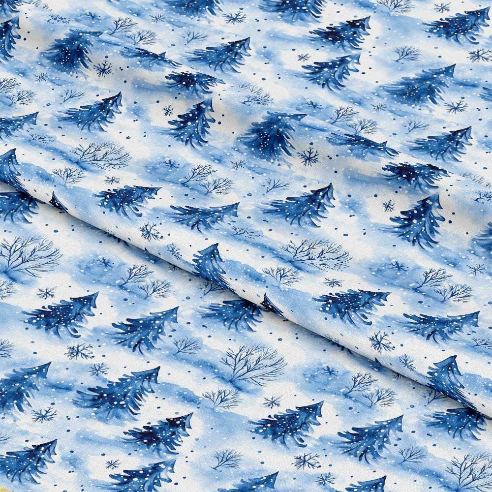Winter Christmas Trees Quilting Cotton Fabric - Etsy