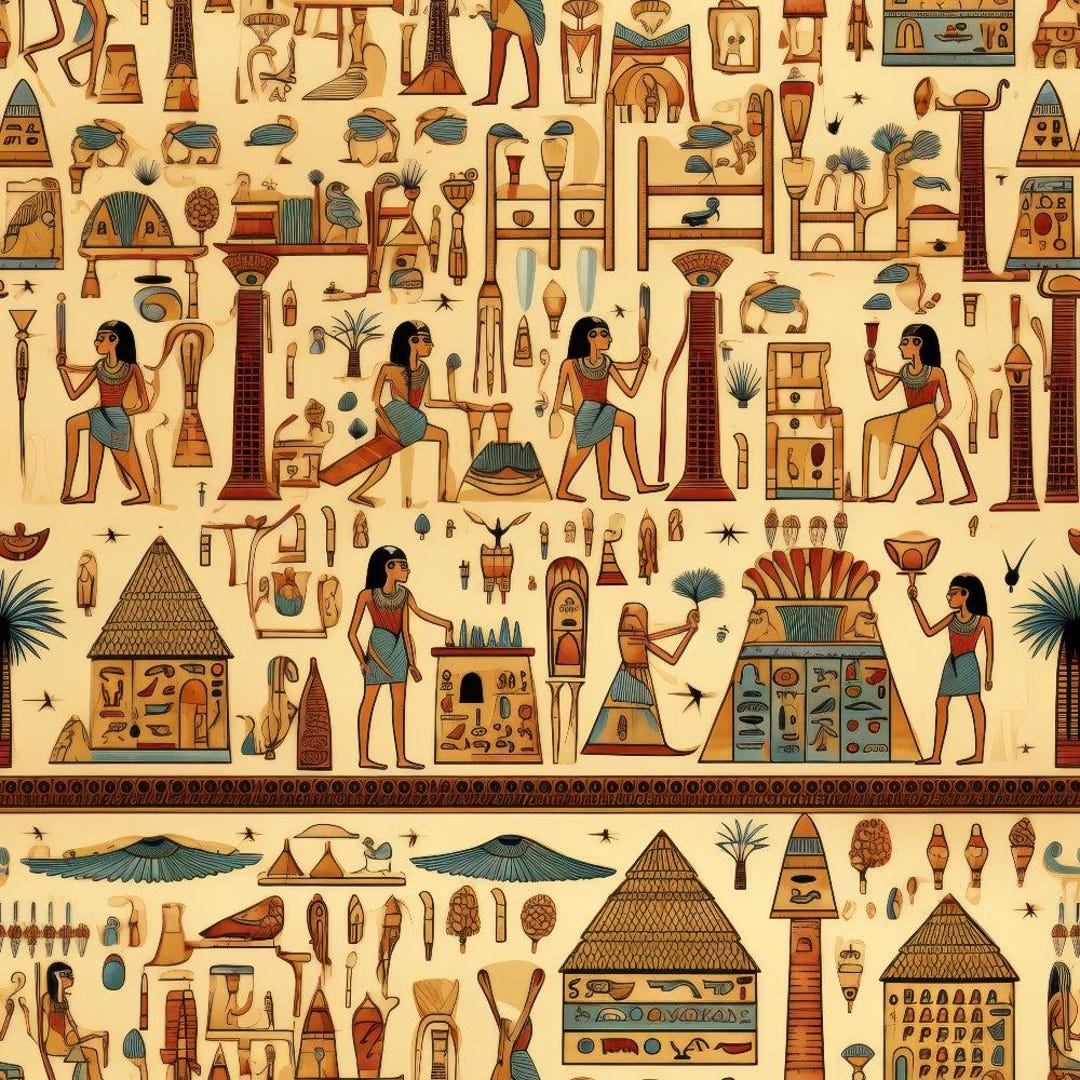 2D Ancient Egypt Pattern 6 Quilting Cotton Fabric - Etsy