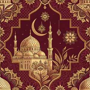 Islamic Red Pattern 9 Quilting Cotton Fabric - Etsy